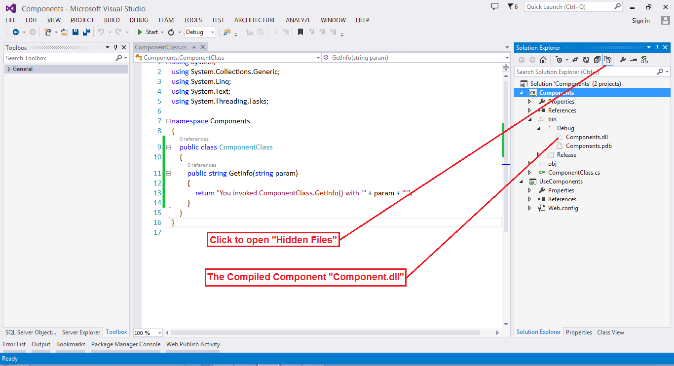 Adding Component Reference Creating Component