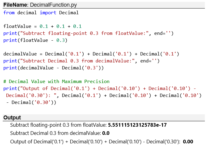 Decimal Type In Python Core Python In Hindi