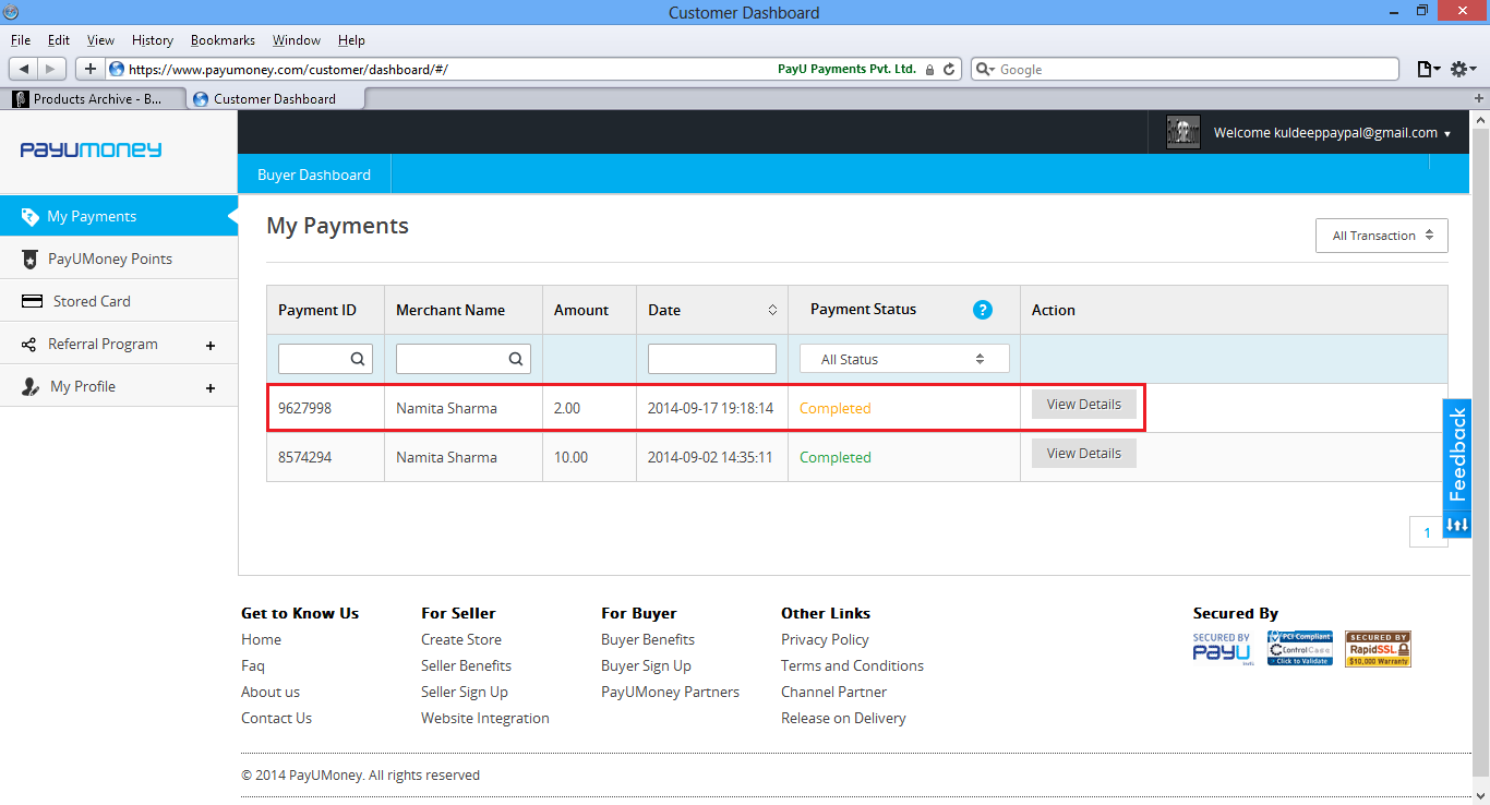 Online Manual Payment – PayUMoney