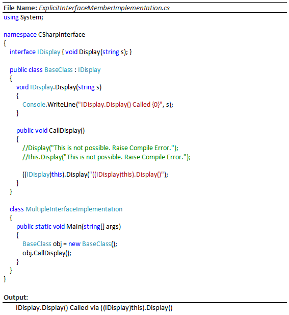 C# Interface Example - Hindi. सीखें आसानी से