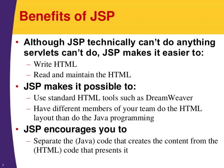 Benefits of JSP – Separating Presentation and Implementation – Core JSP ...