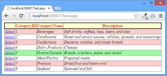 ASP GridView Formatting – The Rich Data Control – BccFalna.com ASP GridView Formatting – The Rich Data Control – BccFalna.com