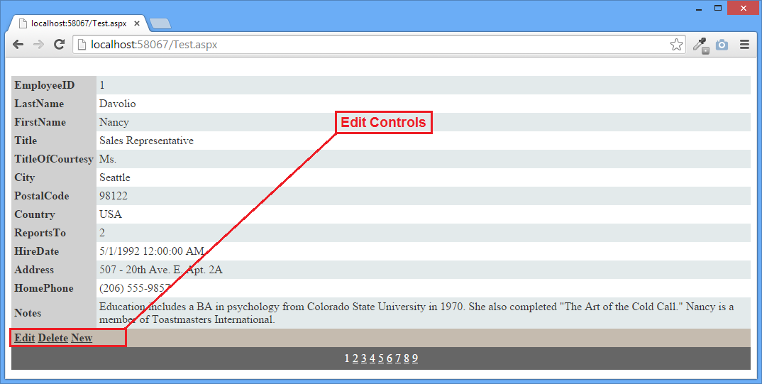 DetailsView Fields Defining and Record Operations