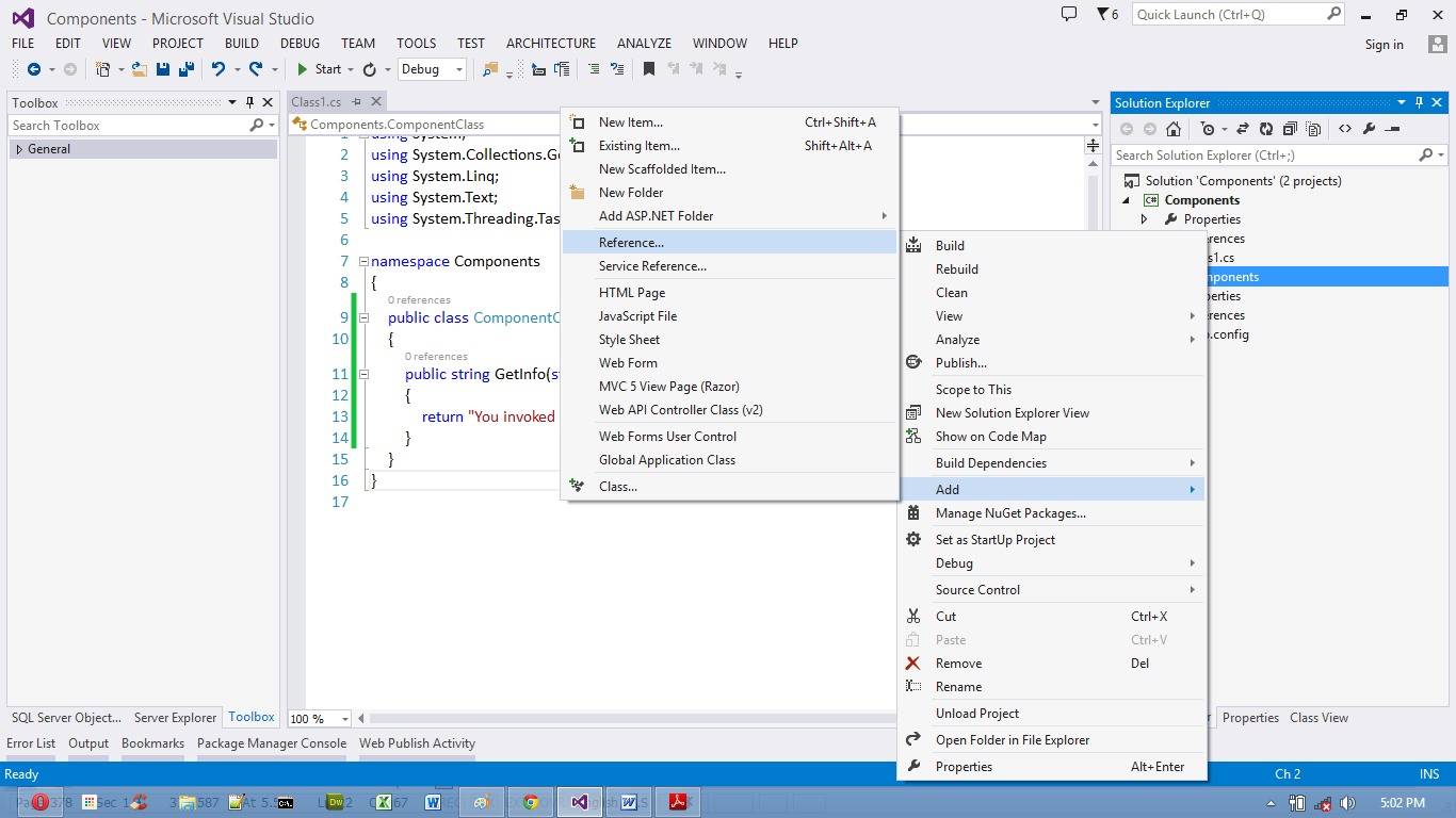 Adding Component Reference Creating Component In Asp In Hindi