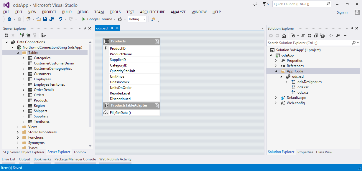 Creating Xsd Schema Data Access Components Objectdatasource Control Core Aspnet Webforms In