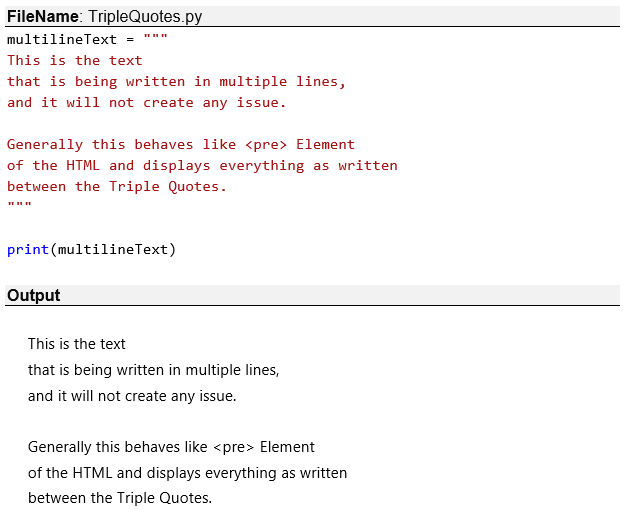 Triple Quotes Code Multiline Block Strings in Python in Hindi Triple Quotes Code Multiline Block Strings in Python in Hindi