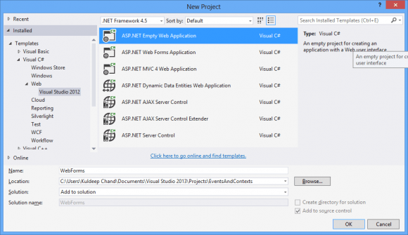 ASP.NET – Working with WebForms Designer