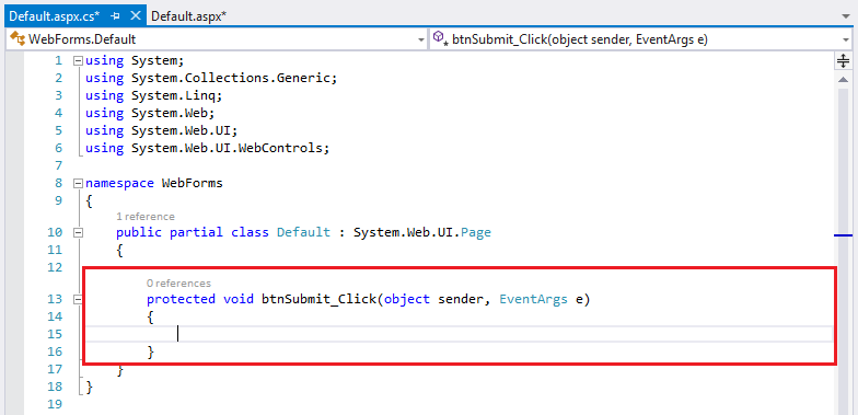 Creating UI Control Event Handlers – Part 2
